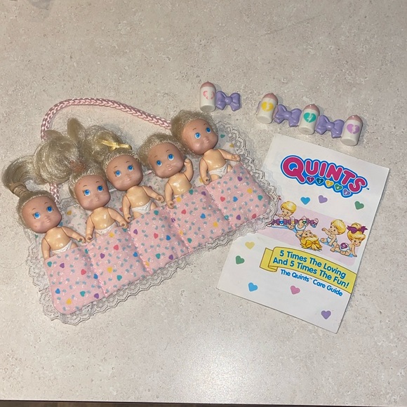 Toys | Quints Dolls With Bunting Pocket And Bottles 199s Tyco Baby Set ...
